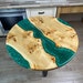 Round Dine Table Round Epoxy Resin Table Green Emerald Epoxy - Etsy