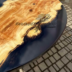 Black Epoxy Risen Table in Different Sizes, Slab Wood Coffee Table ...