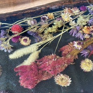 Pressed Flower Epoxy Table, Unusual Dining Table, Floral Art Resin ...