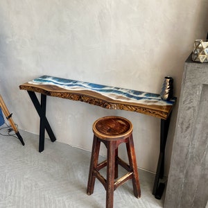 Ocean Wave Console Table, Epoxy Entryway Table Console, Entry Way Table ...