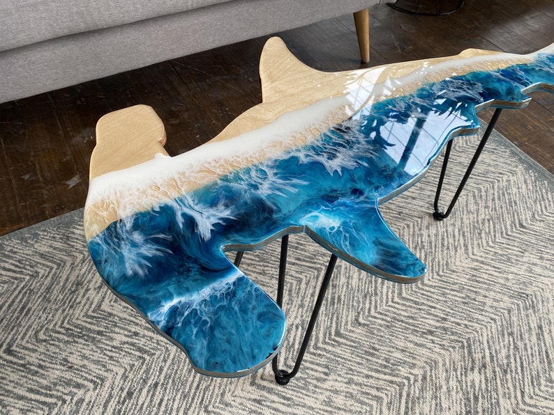 Hammerhead Fish Table Ocean Coffee Table Epoxy Resin Living - Etsy