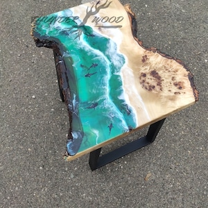 Custom Resin Epoxy Table With Fish, Unique Resin Epoxy Table, Dining ...