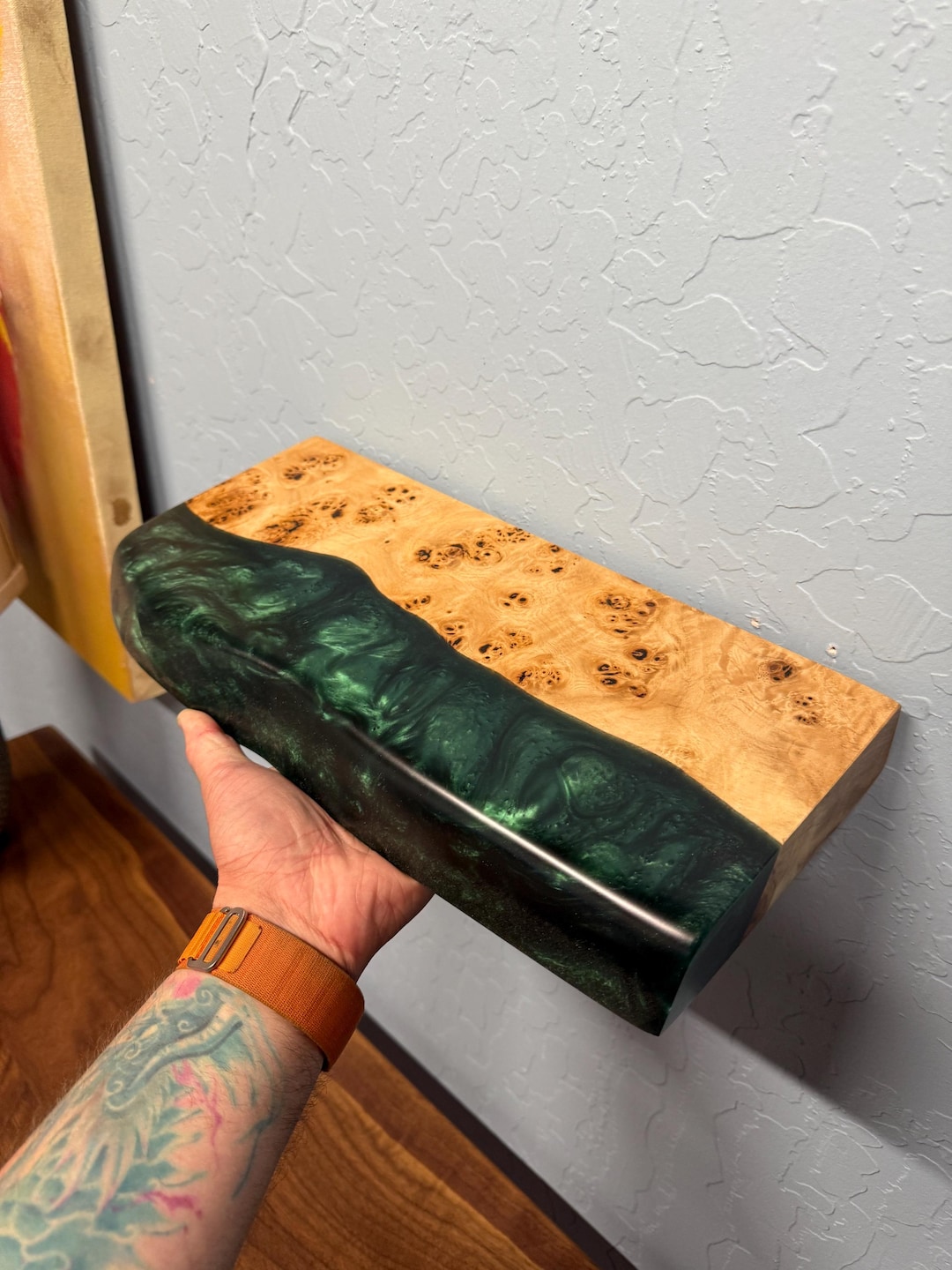 Epoxy Floating Shelves, Custom Wood Wall Shelf, Live Edge Resin Shelf ...