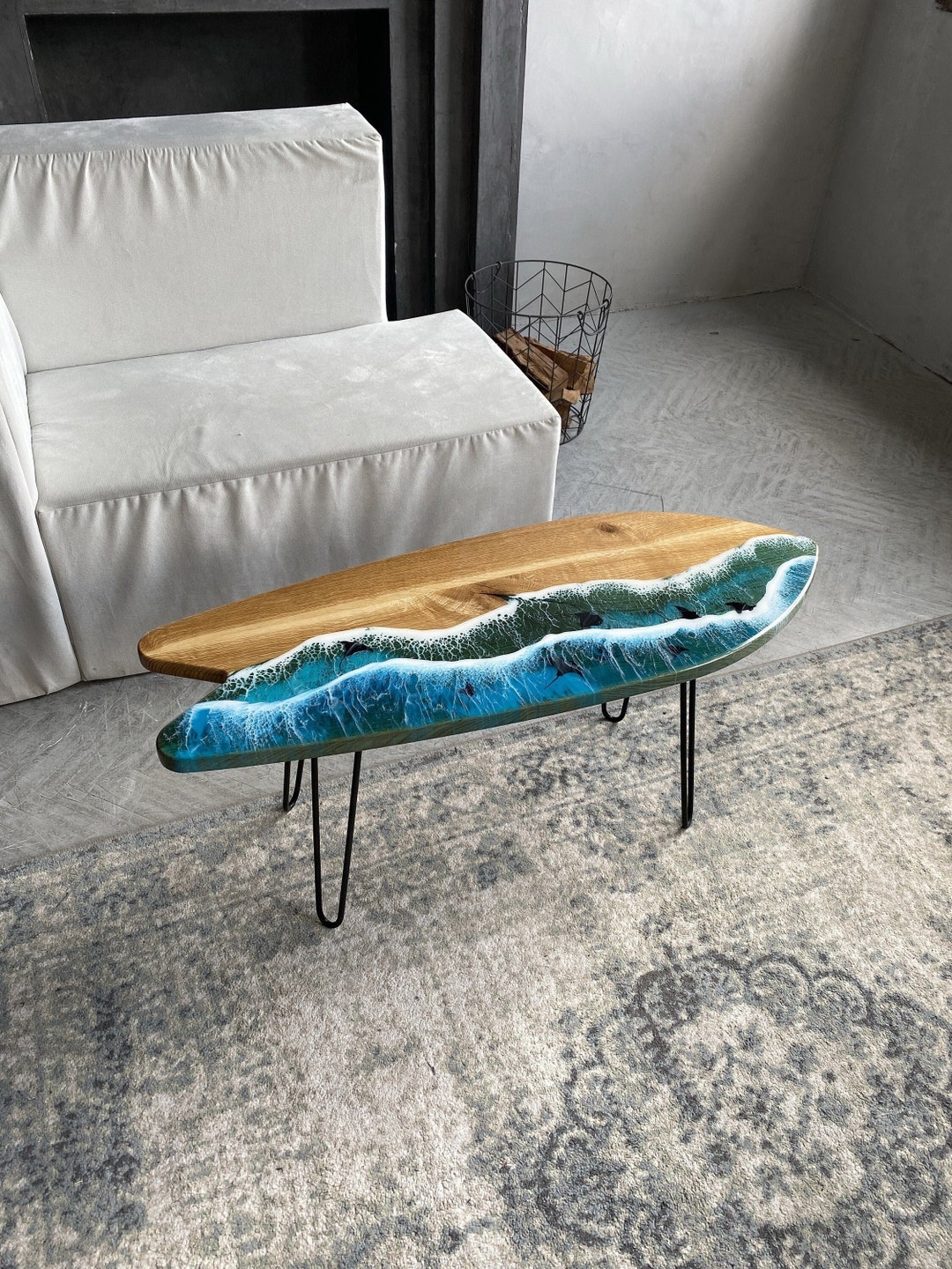 Surf Board Epoxy Resin, Wooden Surfboard, Ocean Art, Marine Surfing ...