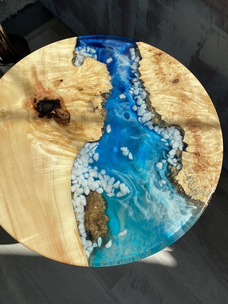 Epoxy Resin River Table Small Round Table Luxury Furniture - Etsy