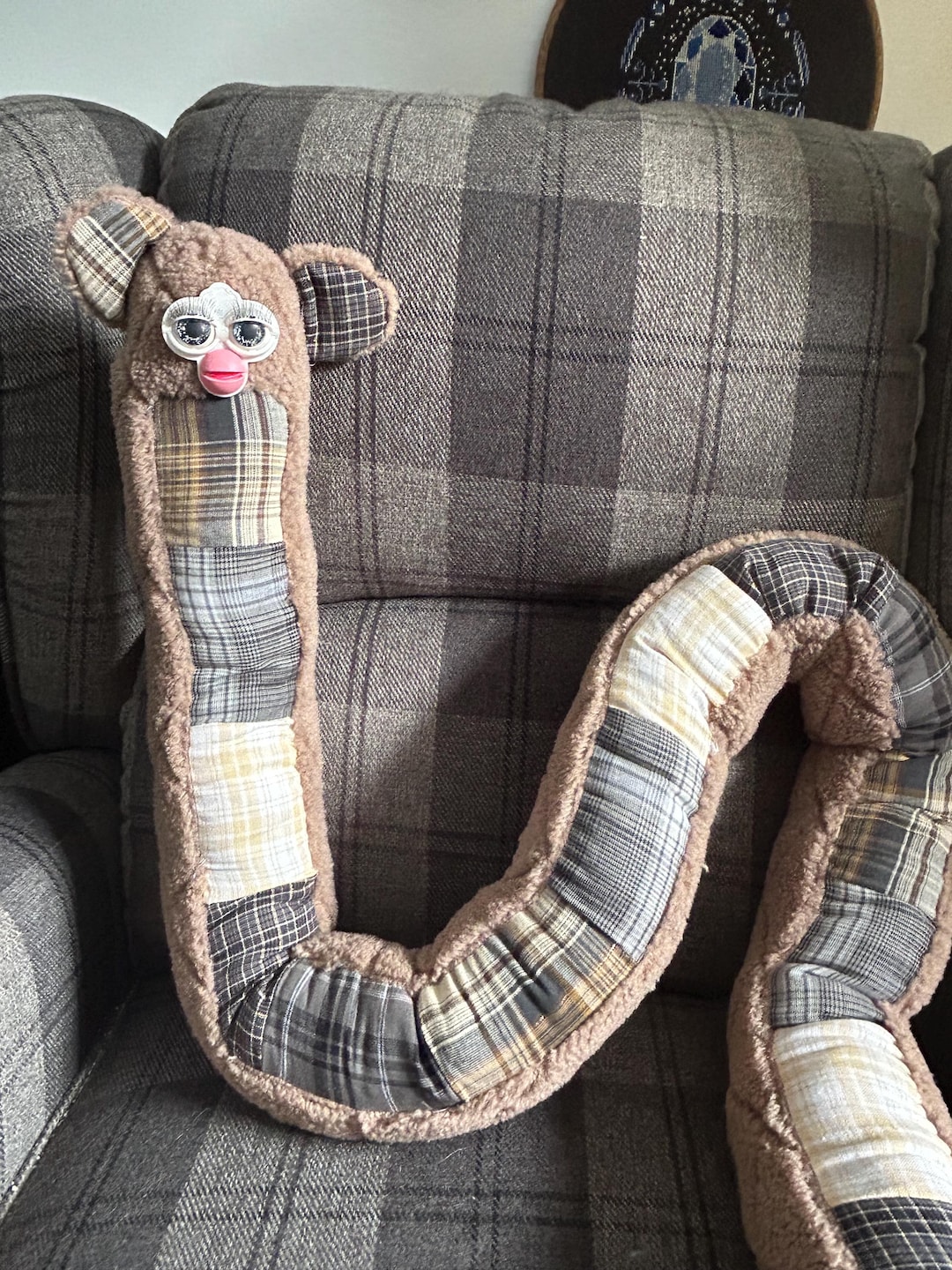 PATCHWORK BEAR Long Furby 5ft Plush W/ Spine - Art Doll - Etsy
