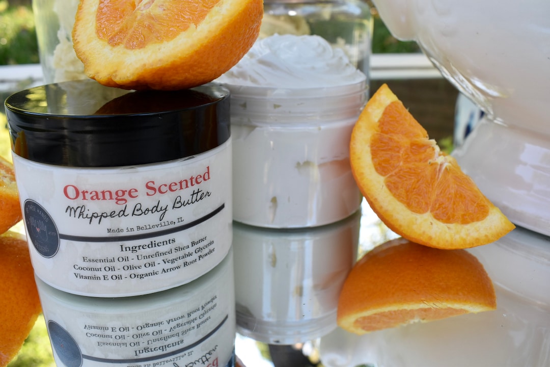 Orange Scented Whipped Body Butter, Body Butter, Shea Butter, Sugar ...