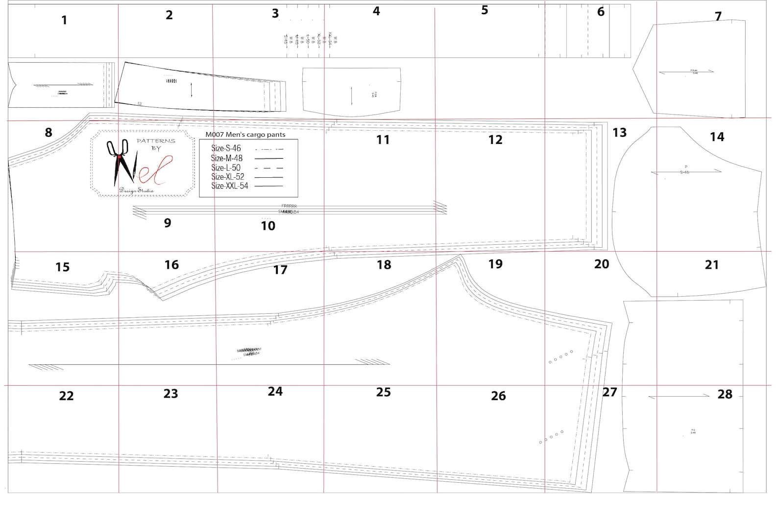 Man's Cargo Pants.sewing Patterns.pdf, A0, PLT Cargo Broek Heren ...