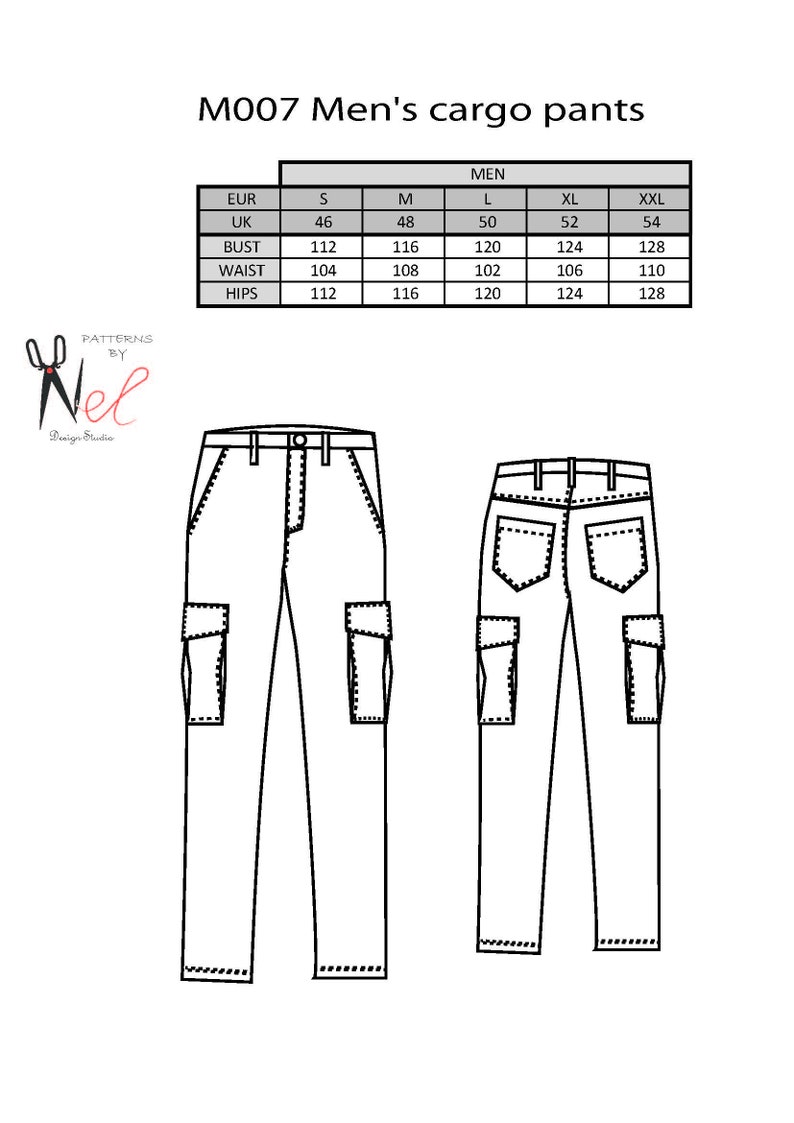 Man's Cargo Pants.sewing Patterns.pdf, A0, PLT Cargo Broek Heren ...