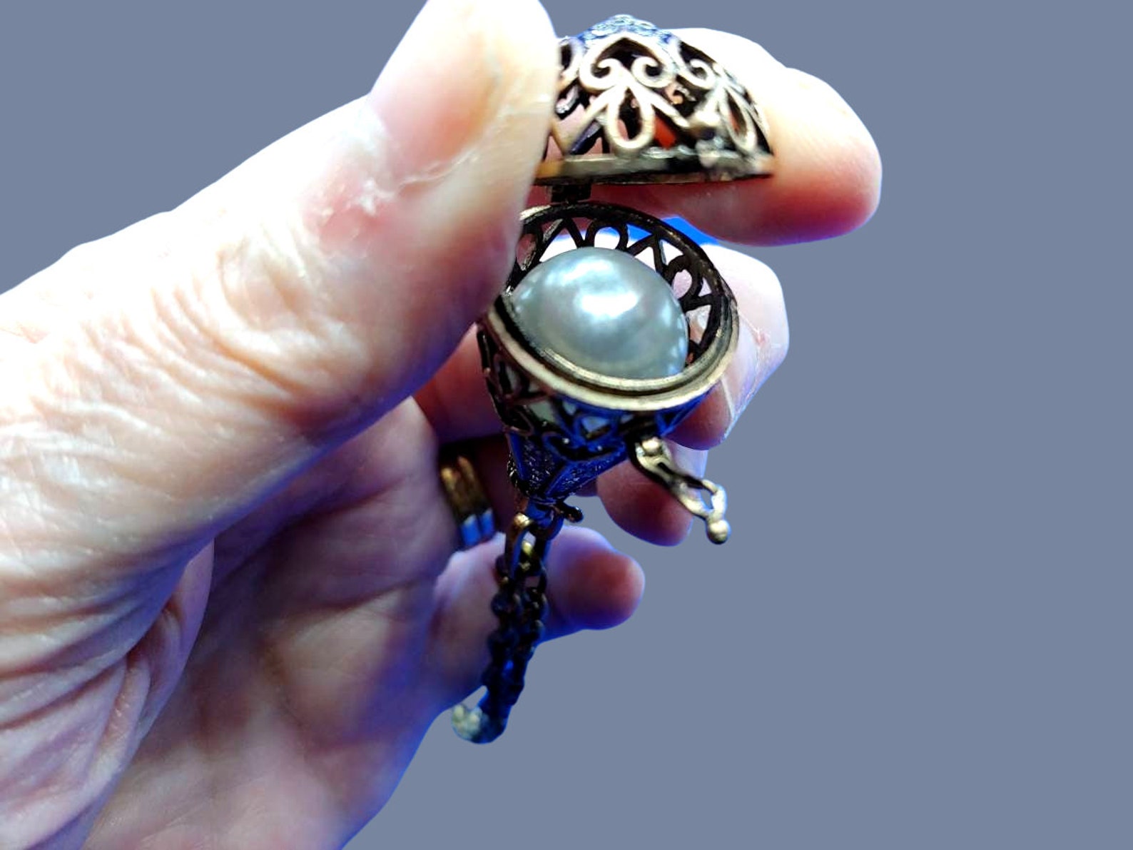 Steampunk Cage Locket With Clear Crystals Necklace on a 21 - Etsy