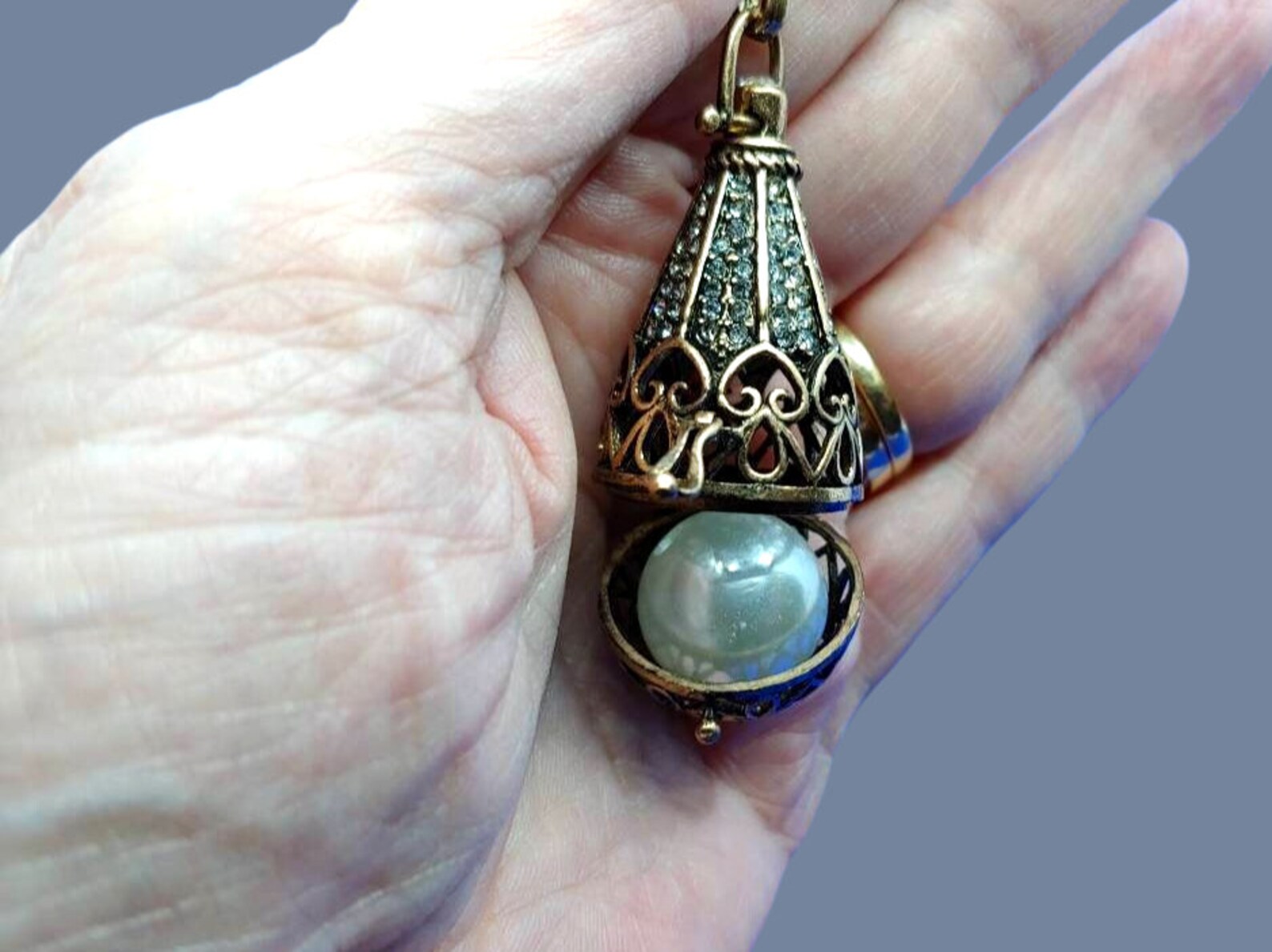 Steampunk Cage Locket With Clear Crystals Necklace on a 21 - Etsy