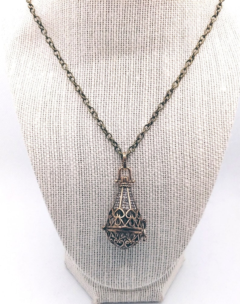 Steampunk Cage Locket With Clear Crystals Necklace on a 21 - Etsy