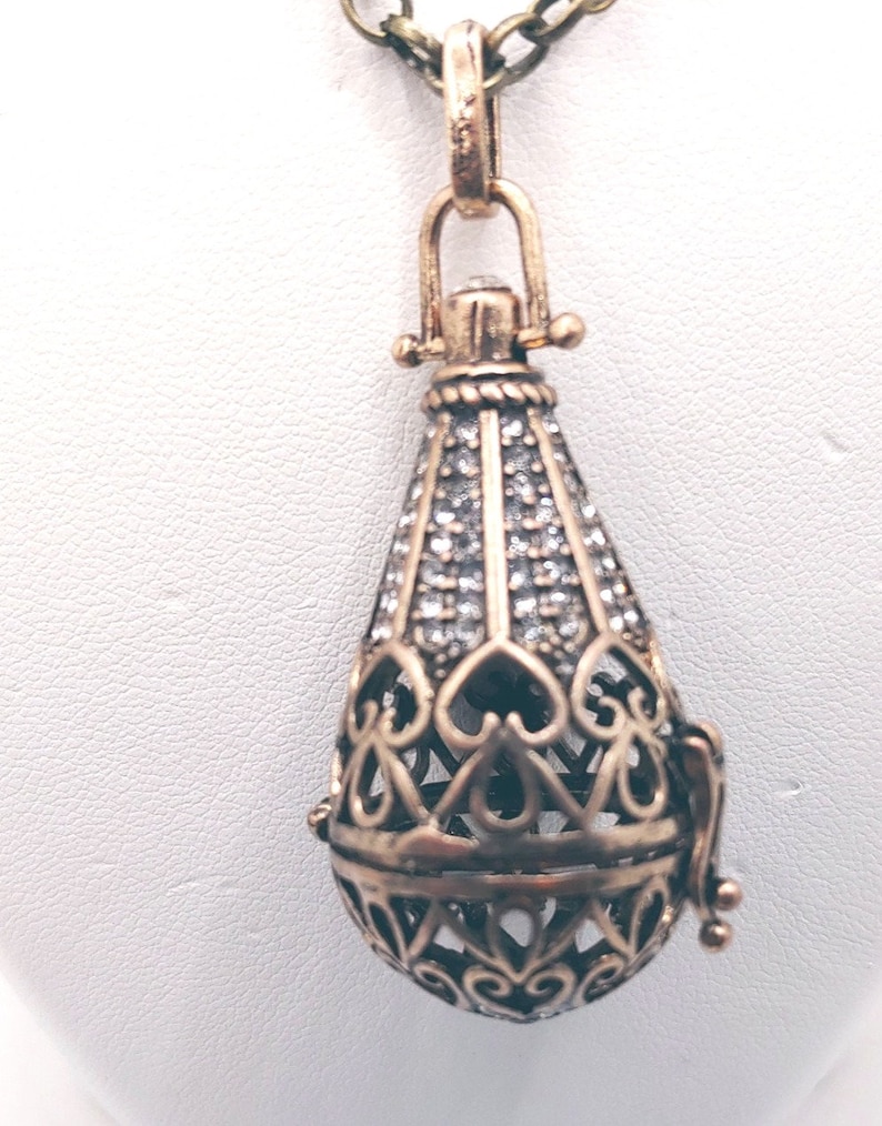 Steampunk Cage Locket With Clear Crystals Necklace on a 21 - Etsy