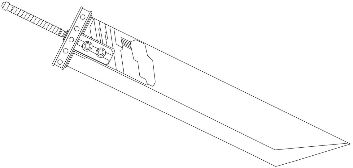 Buster sword ff7 remake cosplay prop printable template | Etsy