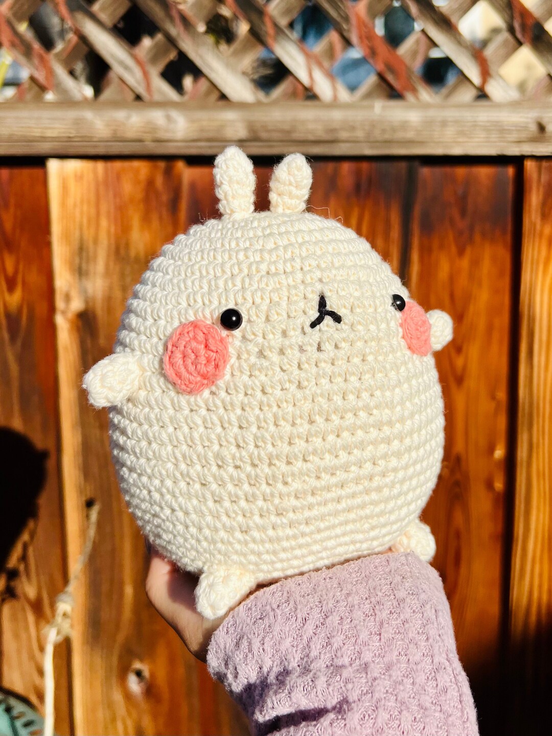 Handmade Molang Bunny Plush - 100% Natural Cotton Handmade Stuffed ...