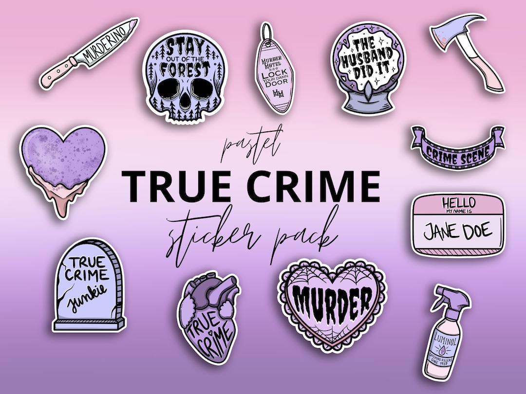 Pastel True Crime Stickers - Vinyl Stickers, Set of 12 - Etsy