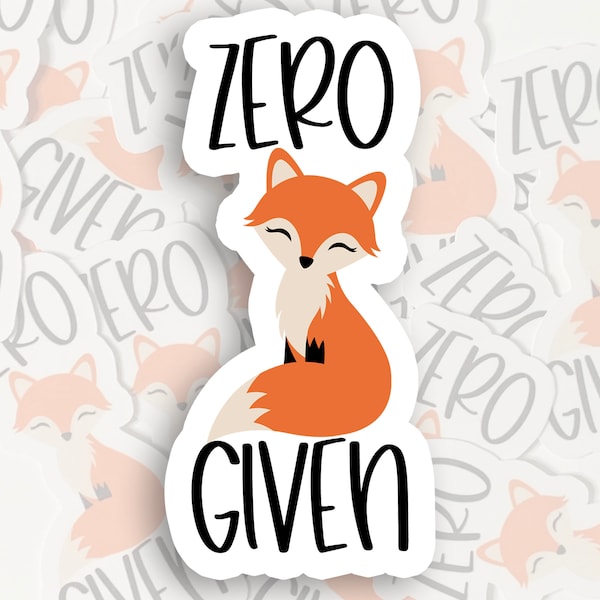 Zero Fox Given - Etsy