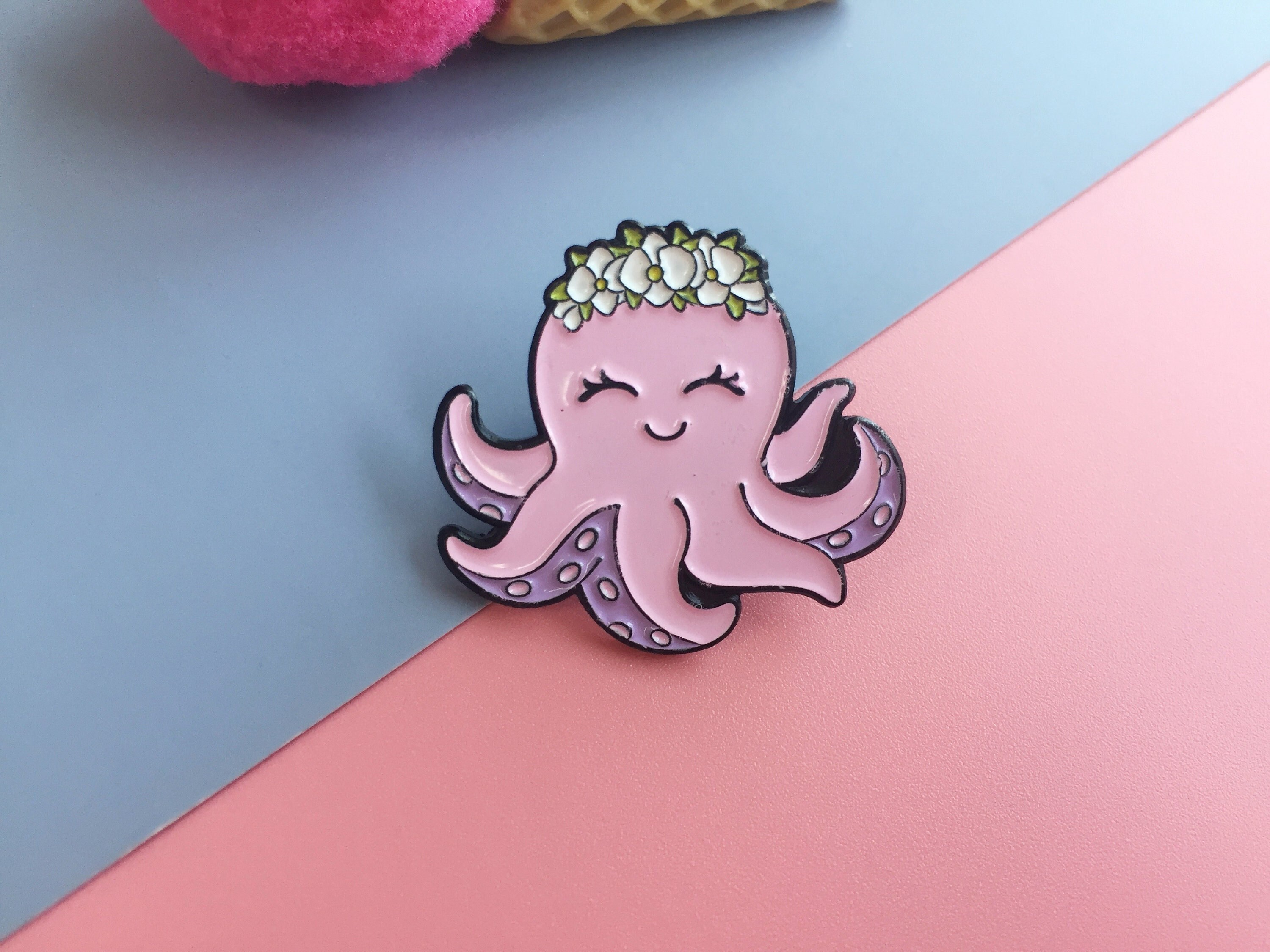 Pink Octopus Pin Anime Enamel Pins Enamel Pin Lapel Pin Hard Etsy Uk