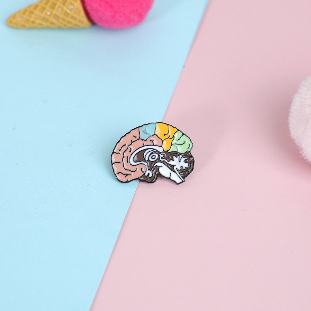 Color Brain Pin Enamel Pins Organ Lapel Pin Hard Enamel Pin Cute Enamel ...