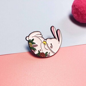 Mushroom Rabbit Enamel Pin Lapel Pin Hard Cute Enamel Pin - Etsy