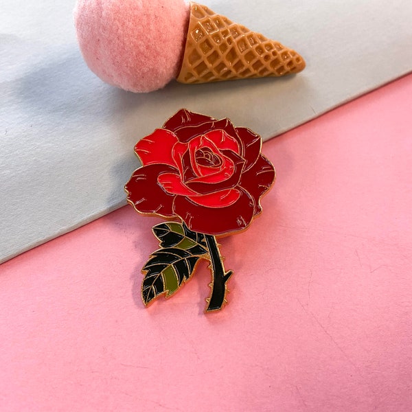 Enamel Rose - Etsy