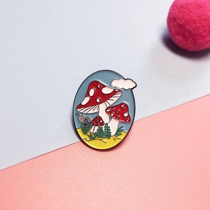 Mushroom Rabbit Enamel Pin Lapel Pin Hard Cute Enamel Pin - Etsy