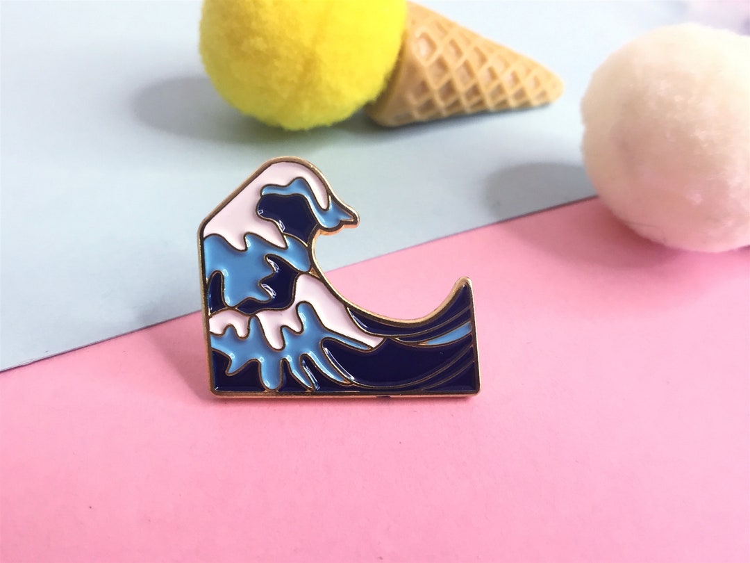 Wave Pin Anime Enamel Pins Enamel Pins Enamel Pin Lapel Pin Etsy Uk