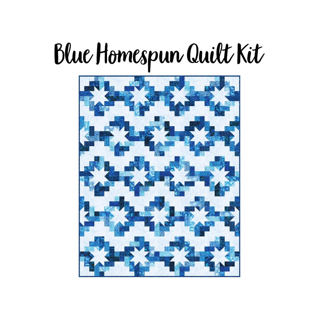 Blue Homespun Quilt Kit 64 X 80 Ft. Bubble - Etsy