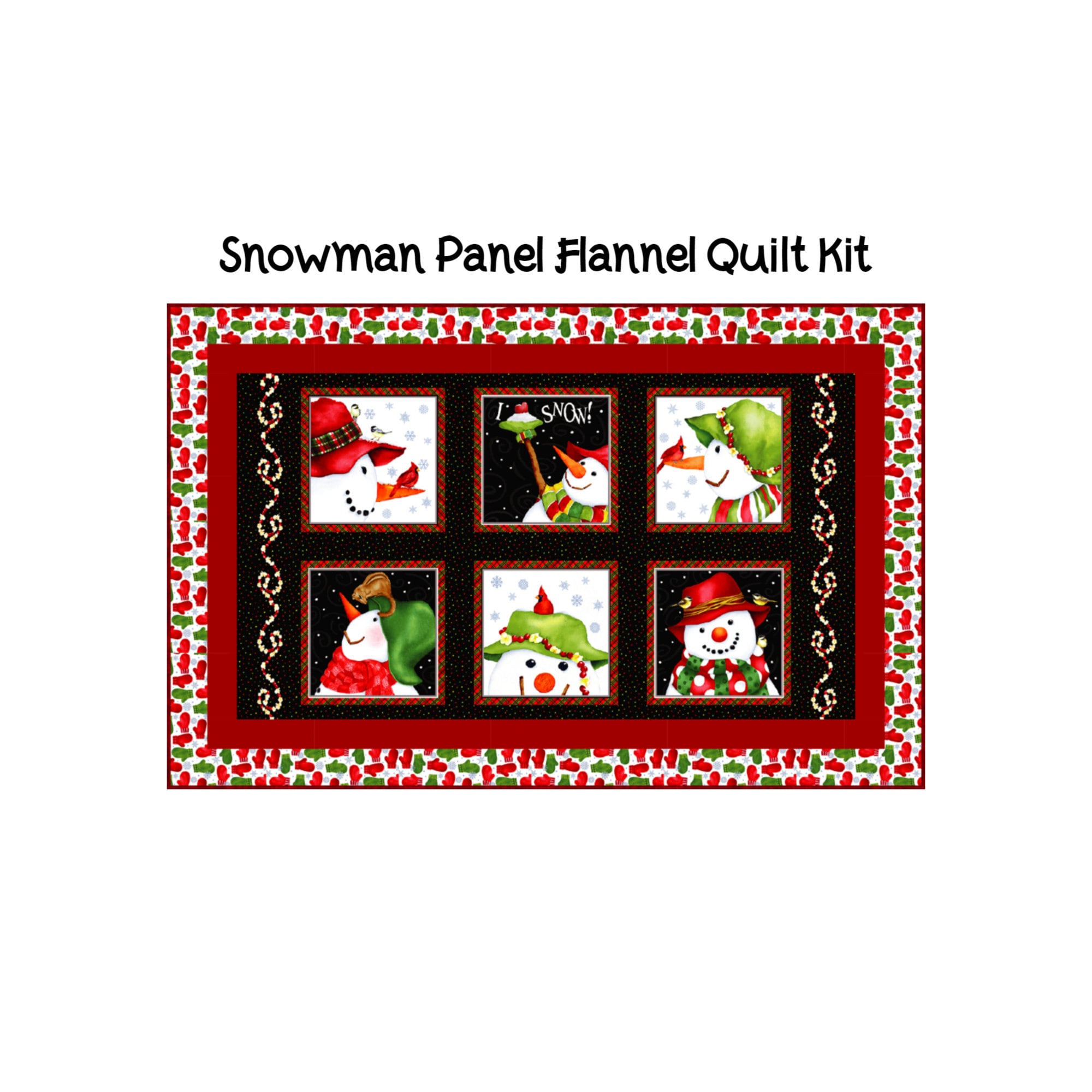 Snowman Panel FLANNEL Quilt Kit 29 X 48 - Etsy