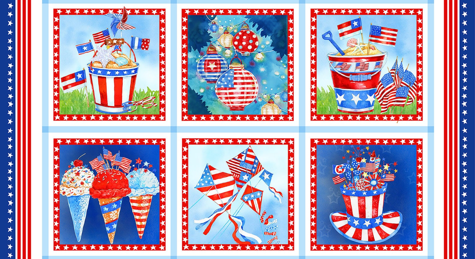 Star Spangled Summer 24 Block Panel Henry Glass - Etsy