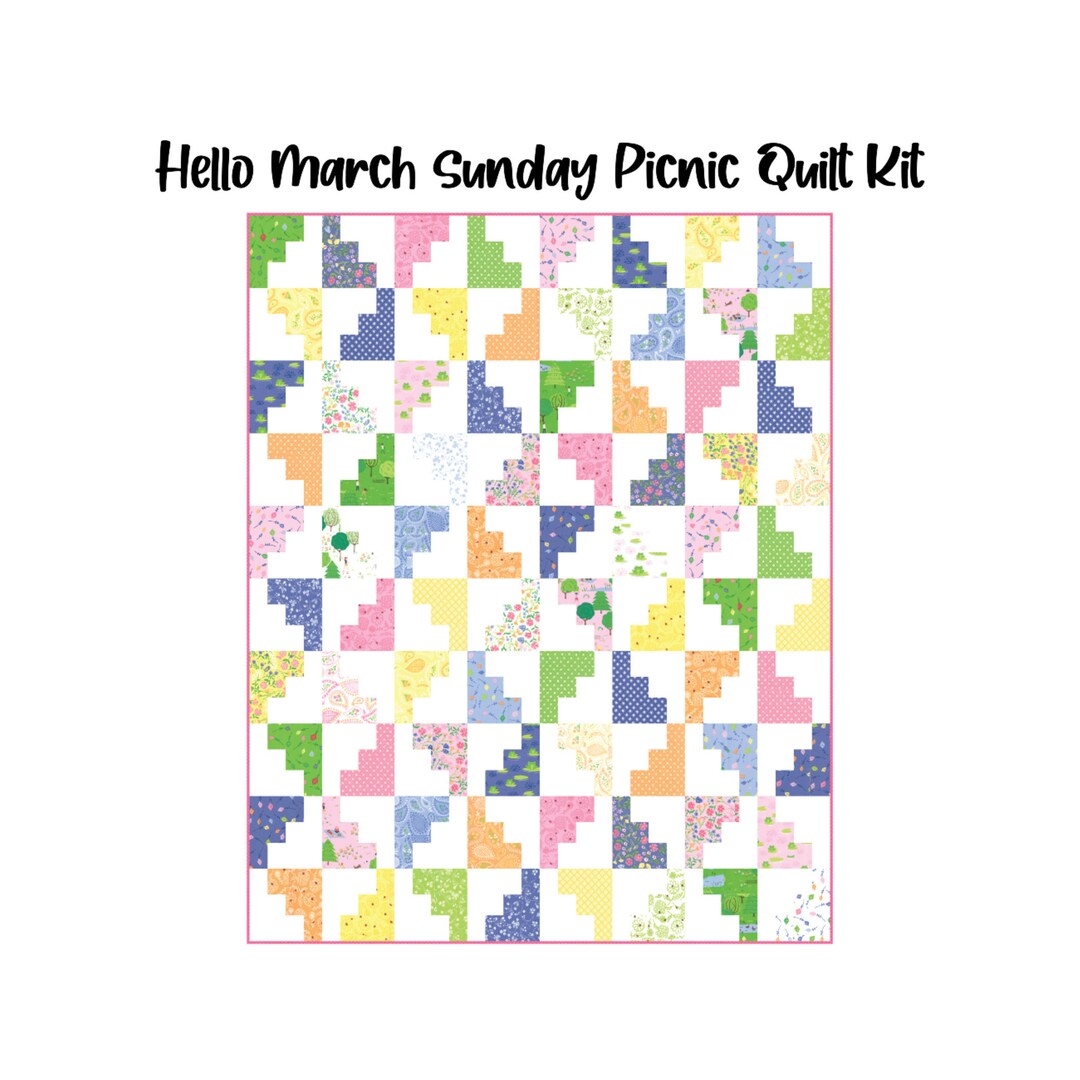 Hello March Sunday Picnic Quilt Kit 56 X 70 Ft. Moda Fabrics by Stacy ...