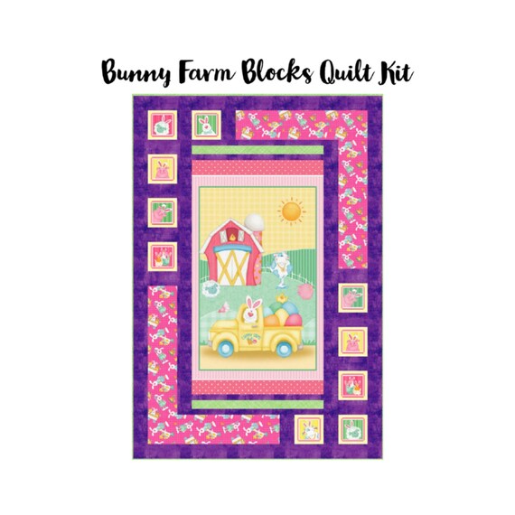 Bunny Farm Blocks Quilt Kit 41.5 X 61 Ft. | Etsy