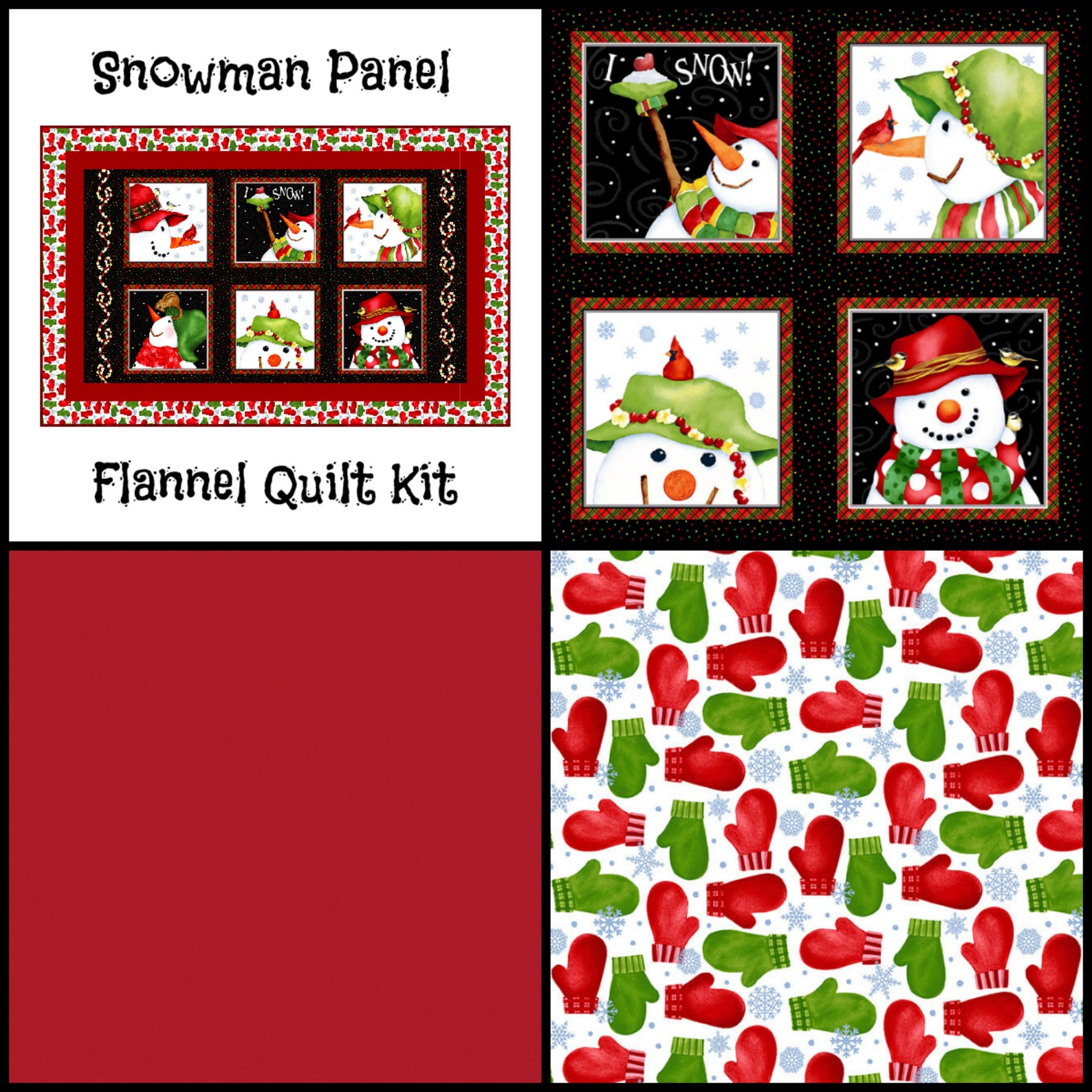 Snowman Panel FLANNEL Quilt Kit 29 X 48 - Etsy