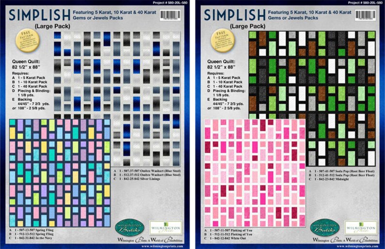 Simplish Quilt Kit Pinking of You 82.5 X 88 | Etsy