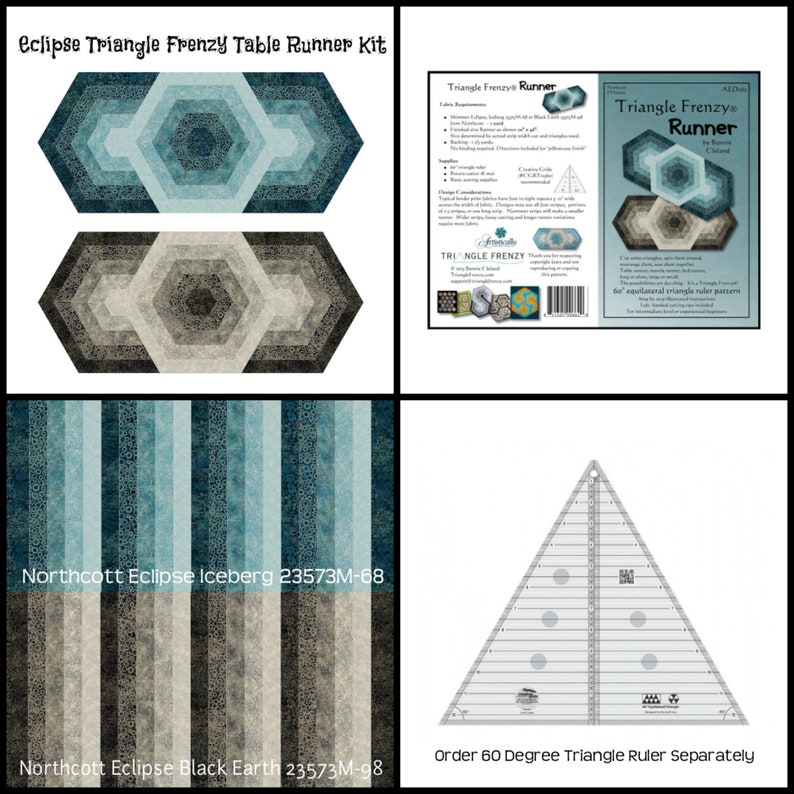 Eclipse Triangle Frenzy Table Runner Kit 20 X 46 Ft. Shimmer Eclipse ...