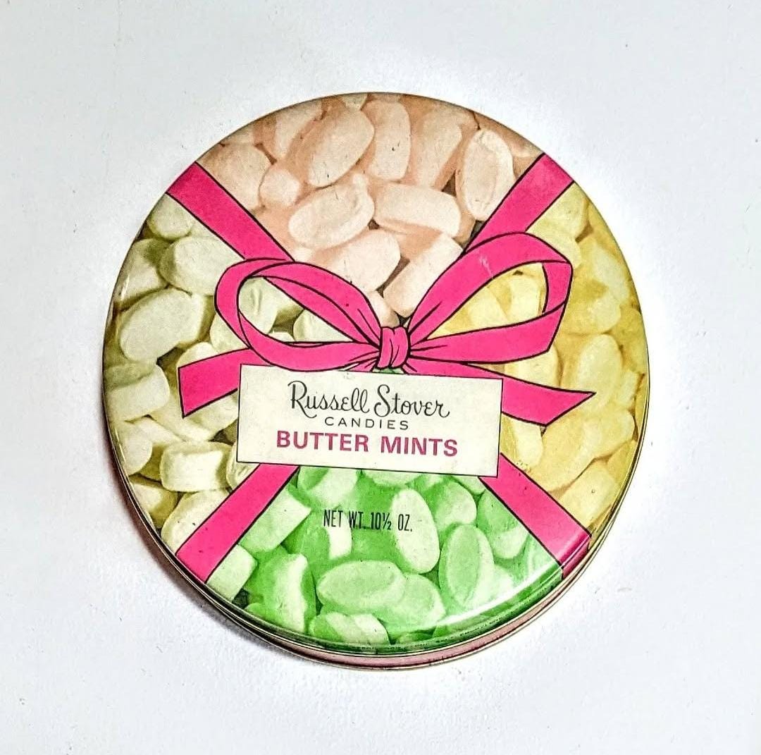 Vintage Russell Stover Butter Mint Tin - Etsy
