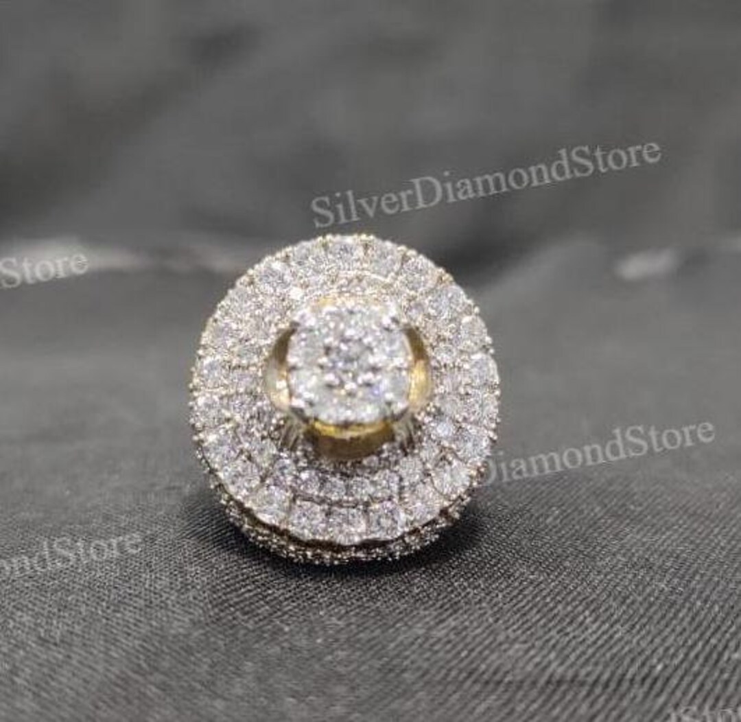 Men's Crown King Rapper Ring, 14K White Gold Finish Solid 925 Silver ...