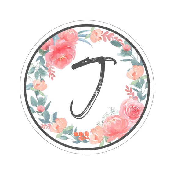 Scrapbooking Watercolor Flowers Floral Sticker Monogram Sticker ...