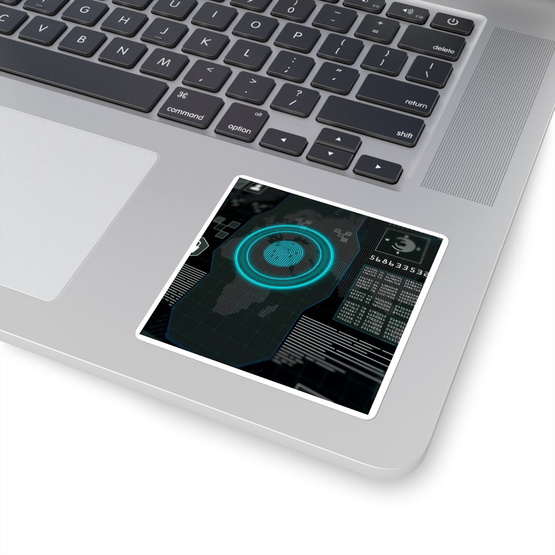 Sci Fi Fingerprint Scanner Laptop Sticker; Multiple Size Options, Cyber ...