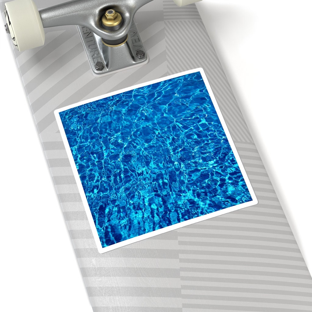 Blue Swimming Pool Lines Square Sticker; Laptop Sticker, Swimming Pool ...