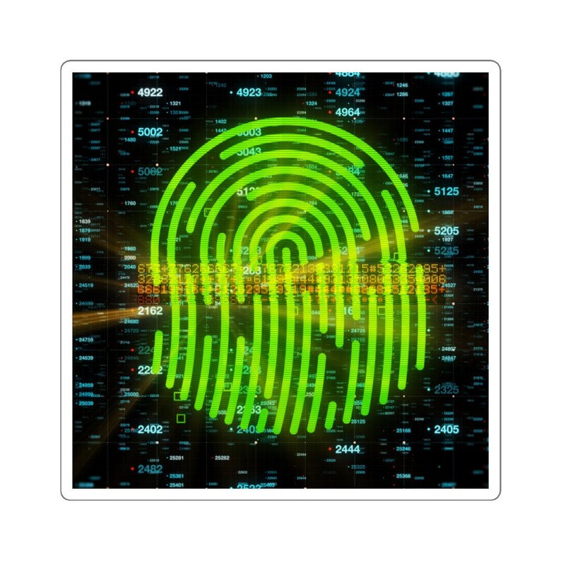 Sci Fi Fingerprint Scanner Laptop Sticker; Multiple Size Options, Cyber ...