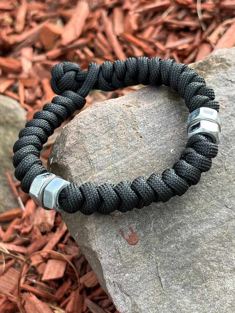 Men’s Braided Bracelet With Snake Knots, Hex Nuts and Washers and ...
