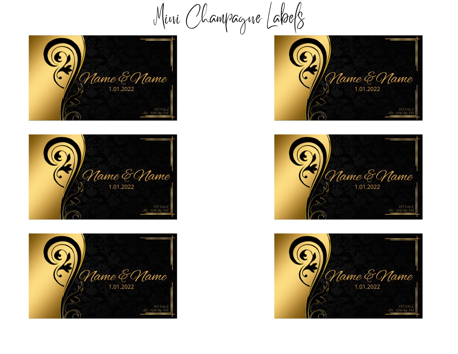 Personalized Wedding Champagne Label, Personalized Champagne Labels ...