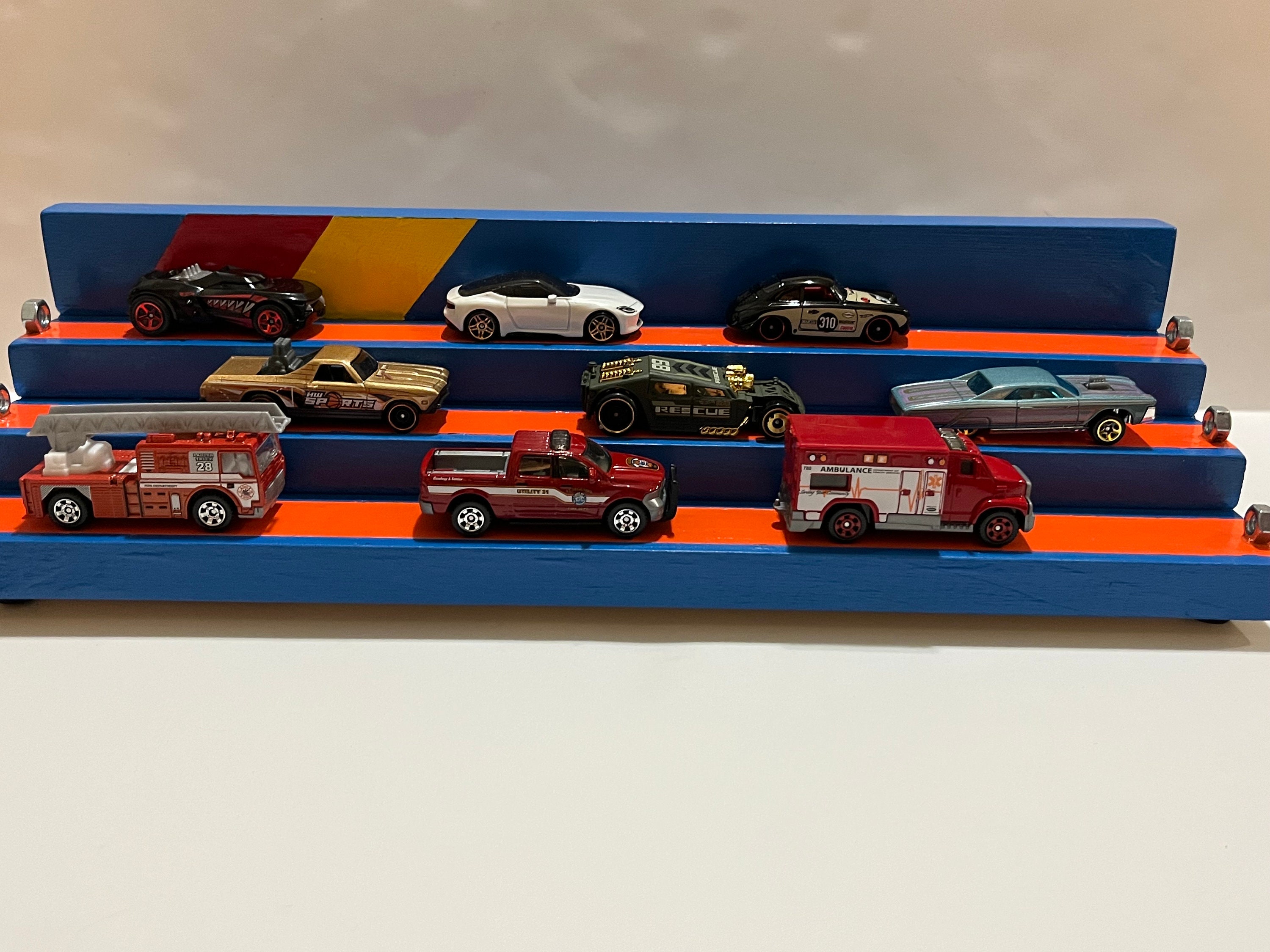 Orange Track Colored Toy Car Display for Hot Wheels Cars in - Etsy