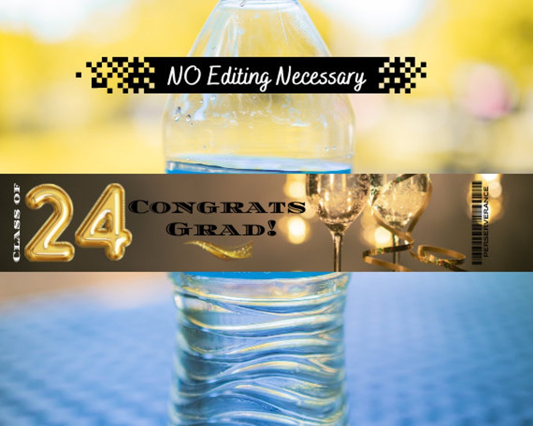 Graduation Printable Water Bottle Labels, Unique Graduation Party ...
