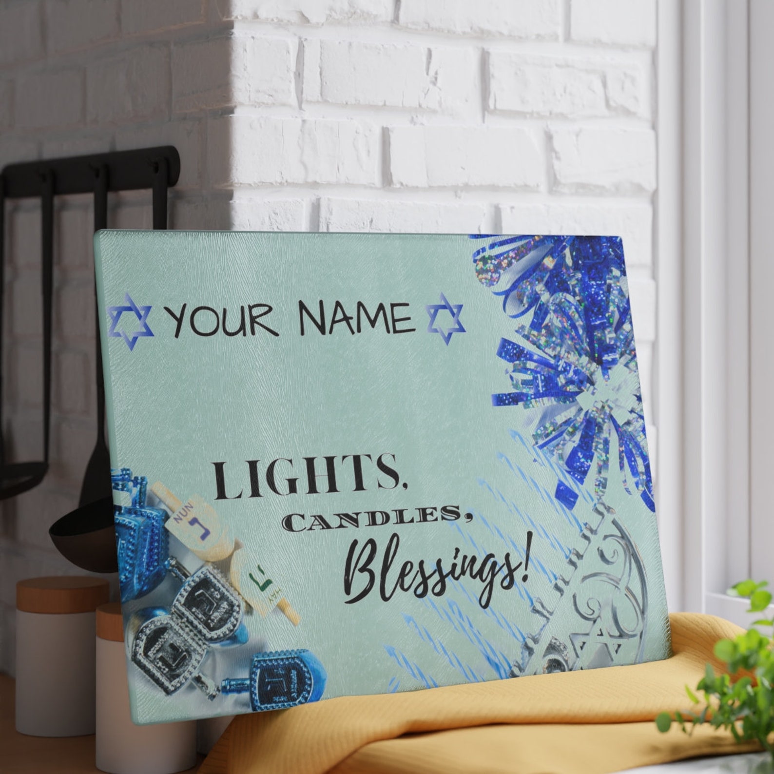 Personalized Hanukkah Menorah Drip Tray Custom Name Gift - Etsy