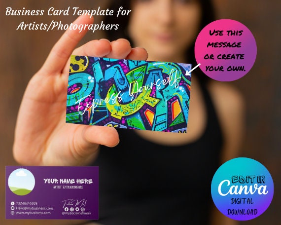 Personalized Artist Business Card Template Printable Business - Etsy