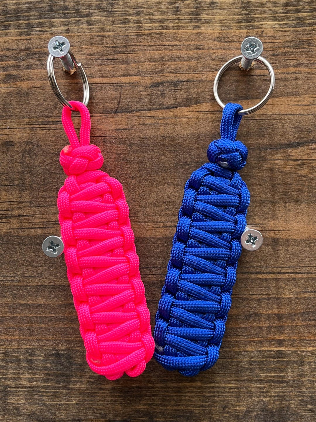 Paracord Survival Keychain Double Cobra Knot, Unique Stocking Stuffer ...