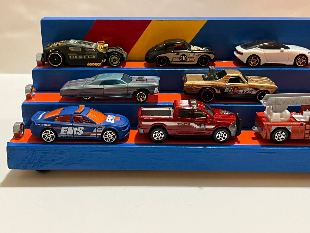 Orange Track Colored Toy Car Display for Hot Wheels Cars in Blisterpack ...