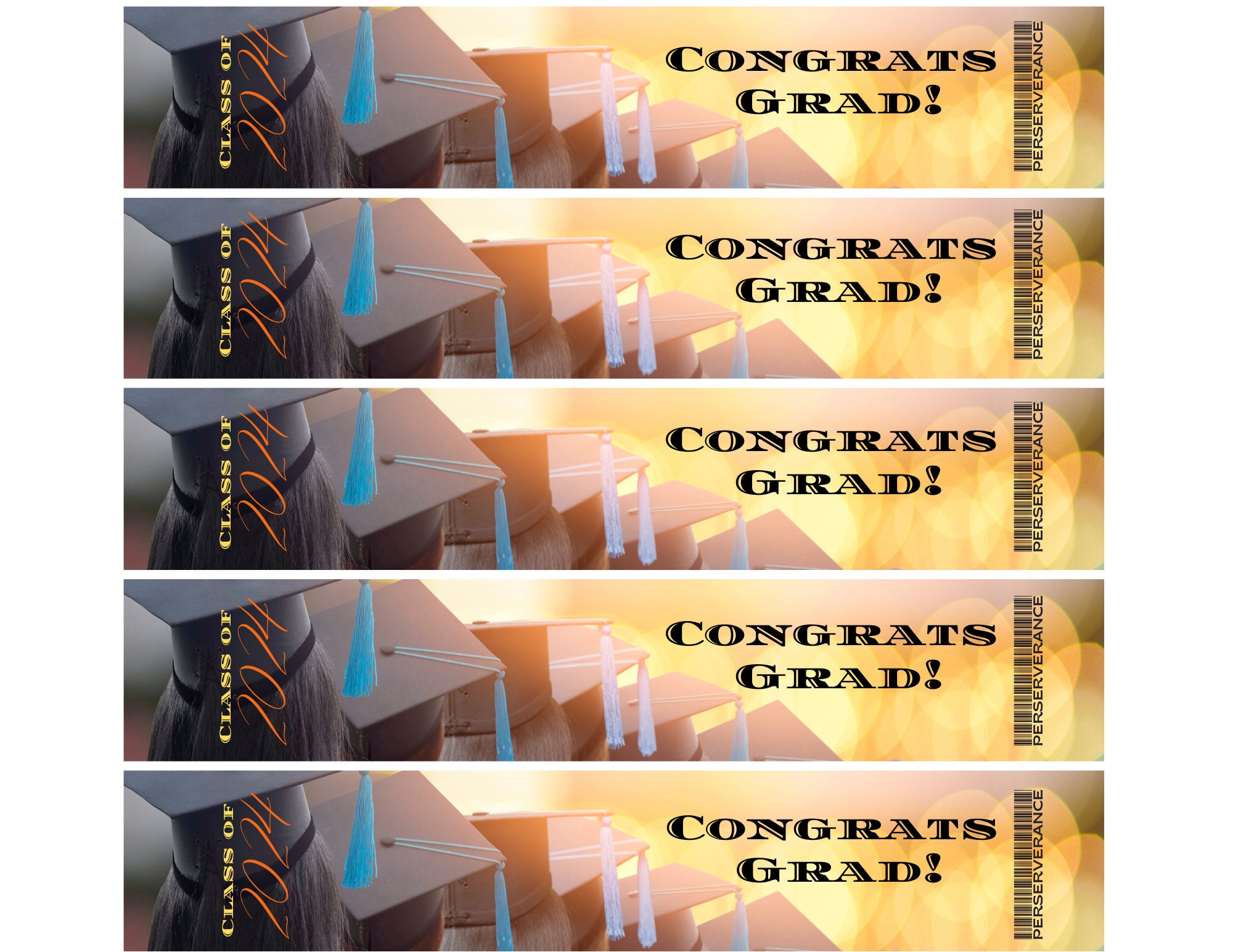 Graduation Party Water Bottle Labels Class of 2024, Digital Download ...